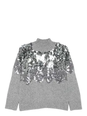 Liu Jo Sequin-embellished High-neck Sweater - Grey