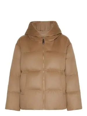 Max Mara Hooded Quilted Jacket - Camel