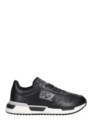 EA7 Logo-detail Panelled Sneakers - Black
