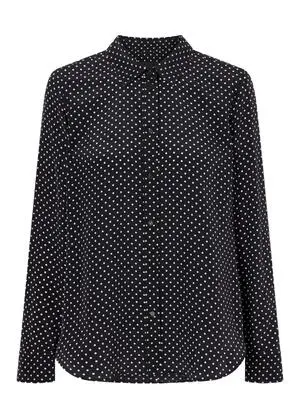 NILI LOTAN Polka-dot Silk Crepe De Chine Shirt