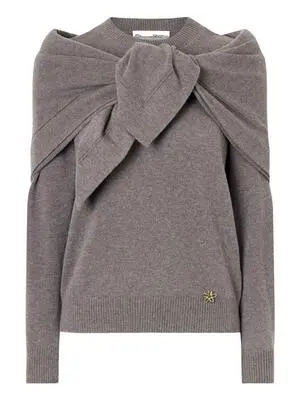 Oscar De La Renta Scarf-detailed Cashmere Sweater - No
