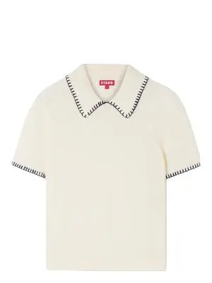 Staud Knitted Long-length Slim-fit Polo Shirt - No