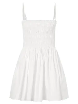 Matteau Shirred Cotton Mini Dress - No