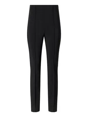 RÓHE Pintucked Grain De Poudre Skinny Pants - Black