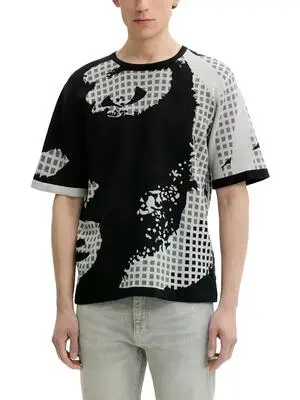Desigual Graphic-print Jacquard T-shirt - Black