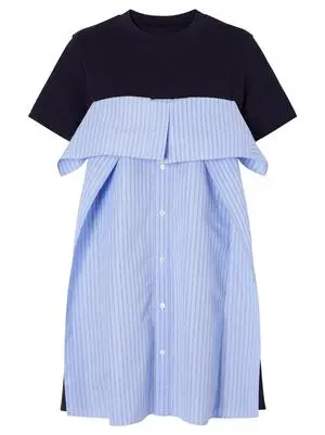 Sacai Ruffled Poplin Mini Dress - No