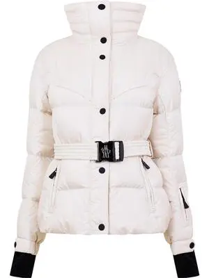 Moncler Stand Collar Belted Down Jacket - No