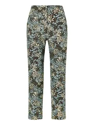 Dries Van Noten Floral-jacquard Straight-leg Cropped Pants - No