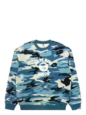 AAPE BY *A BATHING APE Camouflage-print Logo-print Sweater - Blue