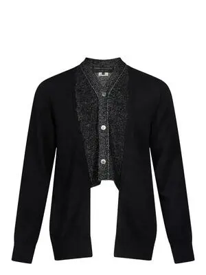 Comme Des Garçons Layered-effect Fine-knit Cardigan - Black