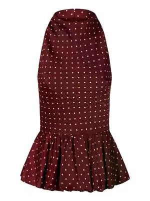 ROTATE BY BIRGER CHRISTENSEN Dot Peplum Halterneck Top