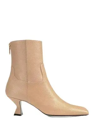 SERGIO ROSSI Sculpt Lizard-effect Ankle Boots - Neutrals