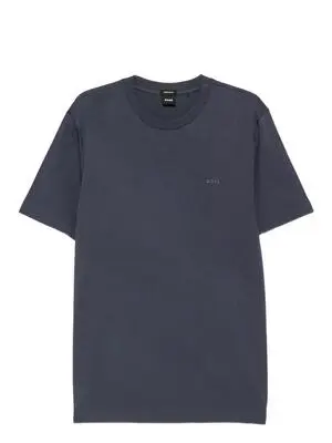 BOSS Logo-embroidered T-shirt - Blue