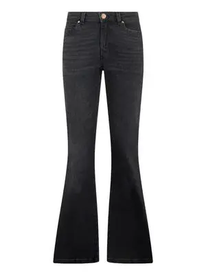 Roberto Cavalli Logo-patch Flared Jeans - Black