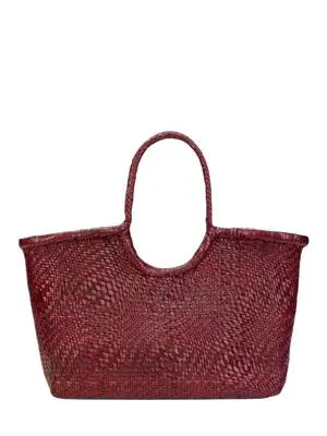 Dragon Diffusion Nantucket Woven Leather Tote Bag Red