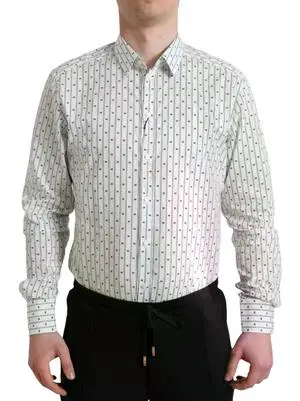 Dolce & Gabbana Gold Vertical-stripe Shirt - White
