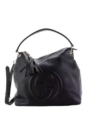 Gucci Soho Convertible Leather Large Hobo Bag - Black
