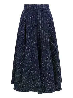 SARA ROKA Tabba 85 Check-pattern Flared Skirt