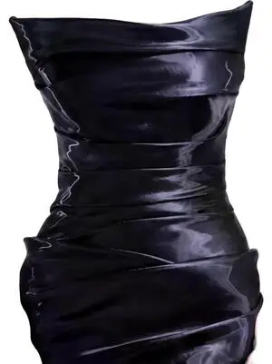GEMY MAALOUF Metallic Ruched Dress - Black