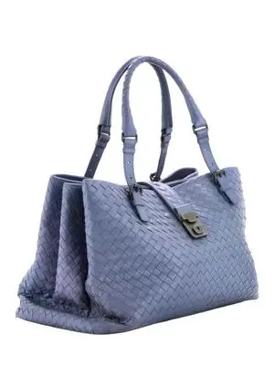 Bottega Veneta Roma Bag Intrecciato Nappa Medium Tote Bag Blue