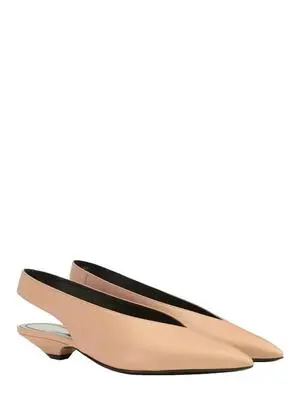 SERGIO ROSSI Beak Slingback Sandals Neutrals