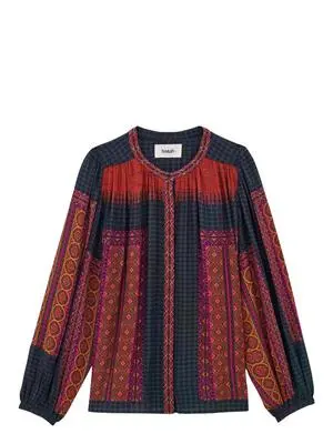 BA&SH Olivio Geometric-print Blouse