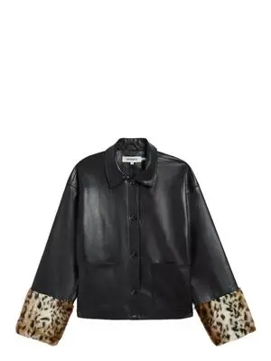 APPARIS Bobbie Leopard-cuff Overshirt