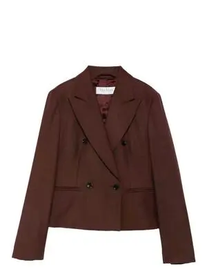 Max Mara Double-breasted Peaked-lapel Jacket - Brown