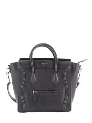 CELINE Luggage Bag Grainy Leather Nano Crossbody Bag