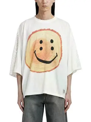 Kapital Tree Trunk Smiley-print T-shirt - White