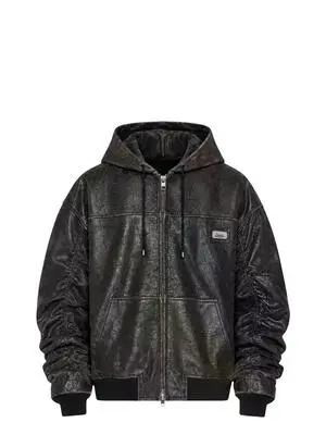 Ksubi Hooded Leather Jacket - Black