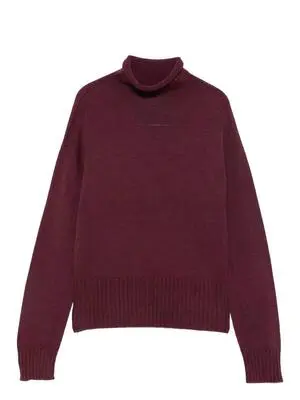 AROVESCIO Ribbed-trim Roll-neck Sweater - Red