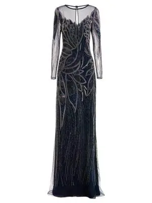 GEMY MAALOUF Beaded Illusion-panel Dress