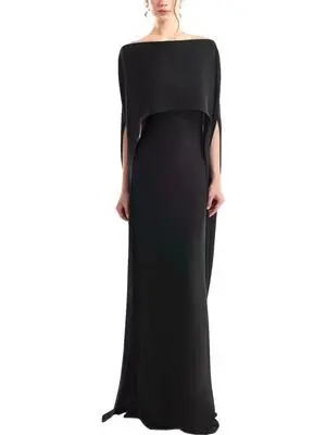 GEMY MAALOUF Cape-overlay Dress - Black