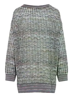 Missoni Oversized Viscose-blend Cardigan With Sequins Grey
