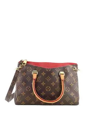 LOUIS VUITTON Pallas Tote Monogram Canvas With Leather Bb Shoulder Bag - Red