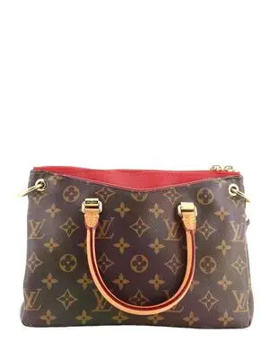 LOUIS VUITTON Pallas Tote Monogram Canvas With Leather Bb Shoulder Bag Red