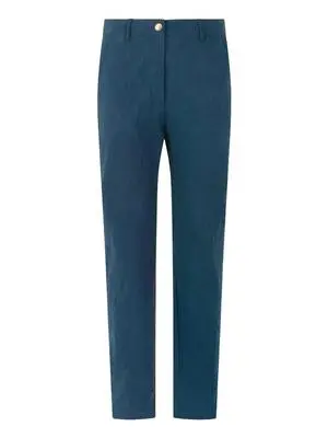 Roberto Cavalli Monogram-jacquard Tapered Trousers - Blue