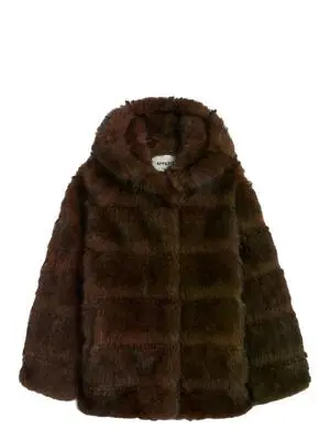 Apparis Cel Faux-fur Hooded Jacket - Brown