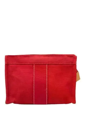 HERMÈS 1990-2010 Toile Deauville Pouch