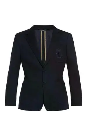 DOLCE & GABBANA Embroidered-logo Single-vent Blazer