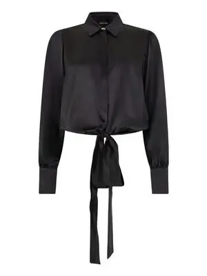 Roberto Cavalli Silk Tie-fastening Blouse - Black