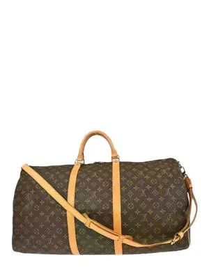 LOUIS VUITTON 1999s Monogram Keepall Bandouliere 60 Duffle Bag - Brown