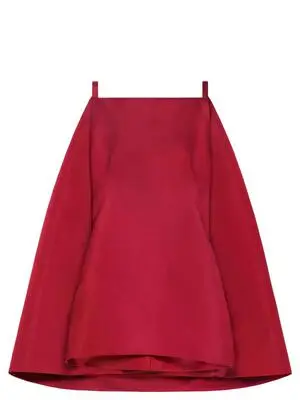 Givenchy Sliced Mini Dress In Satin With Cape - Red