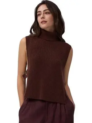JUANA Wool Cashmere Sweater Vest - Chocolate