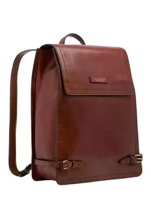 THE BRIDGE Buckle-detail Leather Backpack - Brown