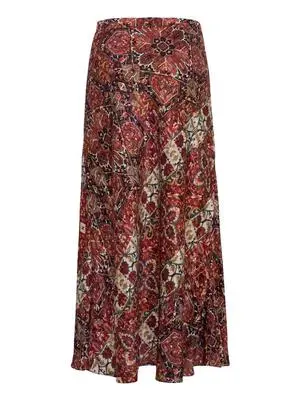 CARA CARA Kaia Tapestry-print Silk Maxi Skirt