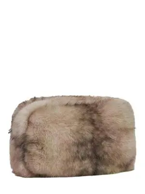 Apparis Jumbo Noor Faux-fur Clutch Bag - Neutrals