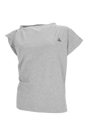 VIVIENNE WESTWOOD Top "hebo" Con Logo - Grey