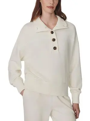 Varley Bronya Button Placket Sweatshirt - Pristine